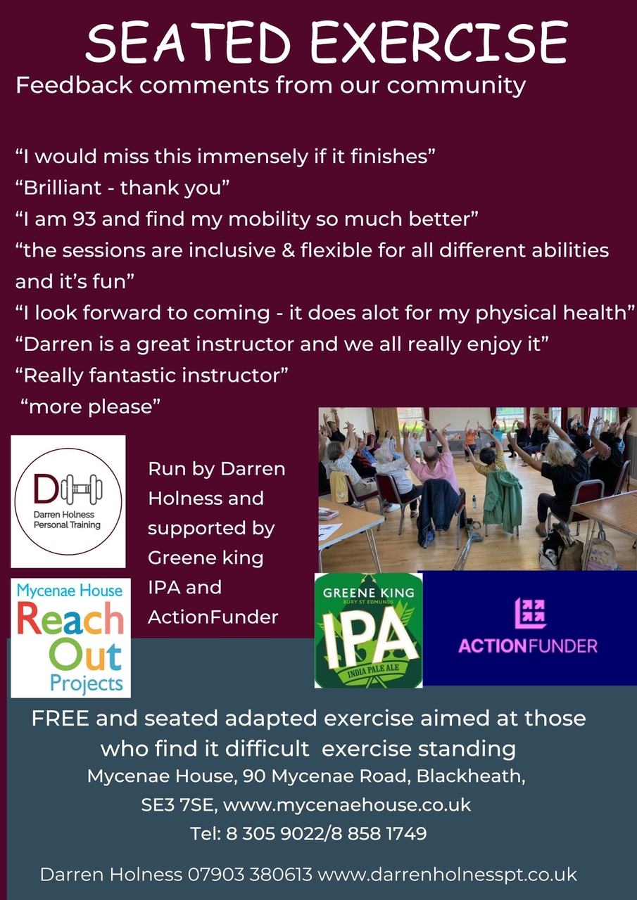 Exercise sessions for those with poor mobilities and/or poor mental ...